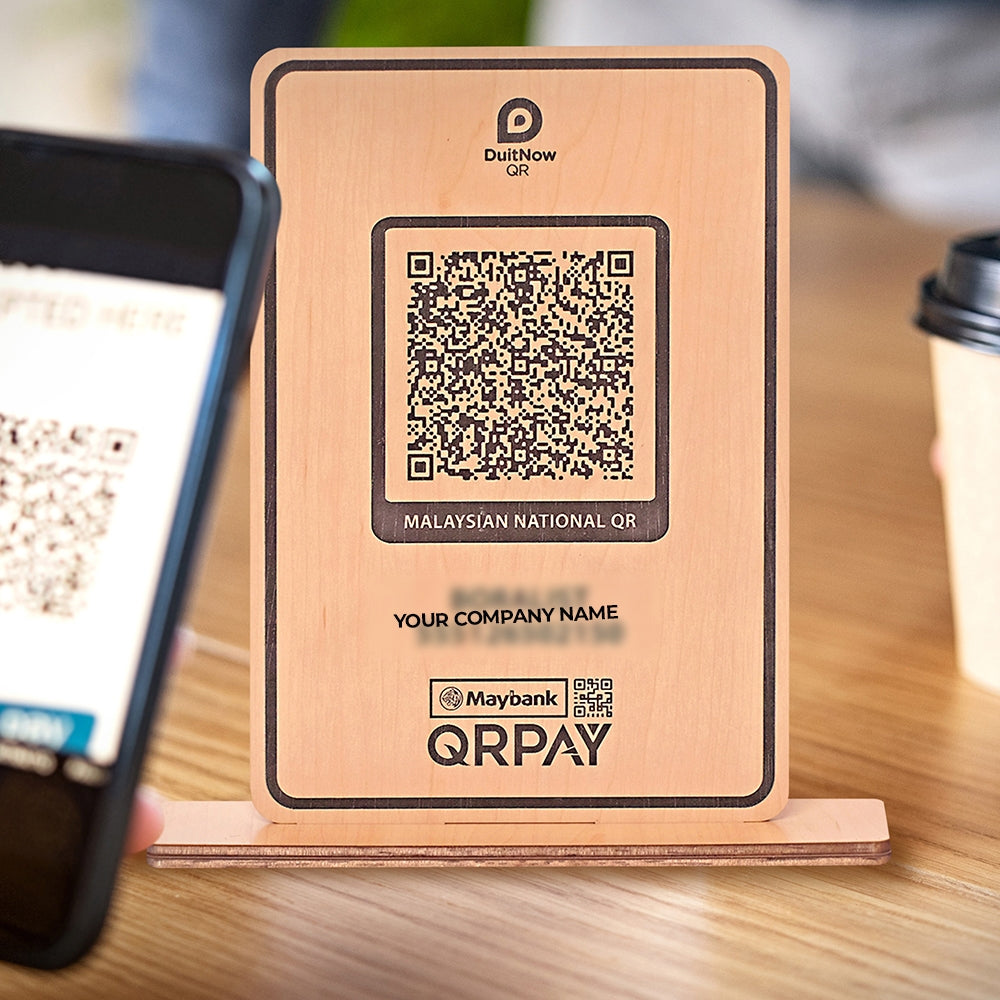 Kod QR Papan Tanda / Kod QR EWallet/ Papan Tanda Ukiran Laser– LasercutMY